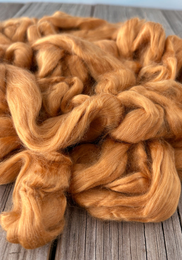 Natural Red Eri Silk Combed Top, Ahimsa Peace Silk, Spinning Fiber Rov