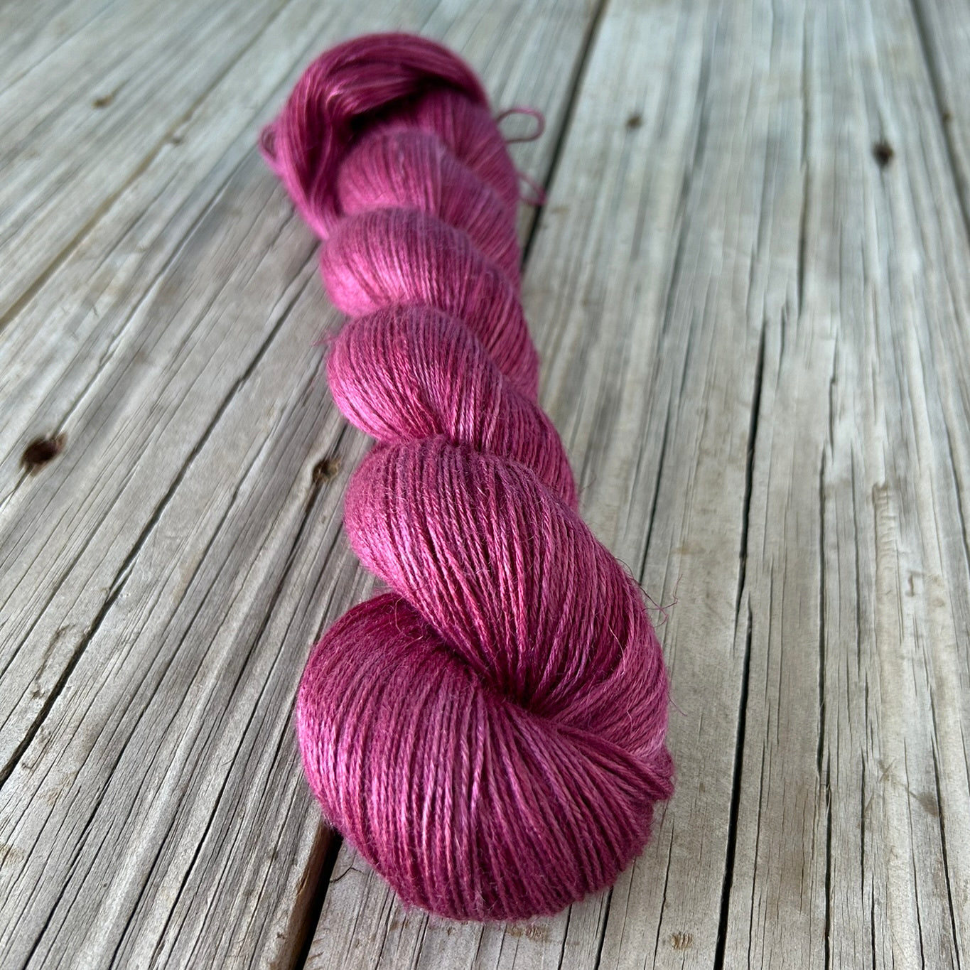 Pretty Lass, Berry Magenta Bamboo Linen Treasures Yarn, Fingering Weig