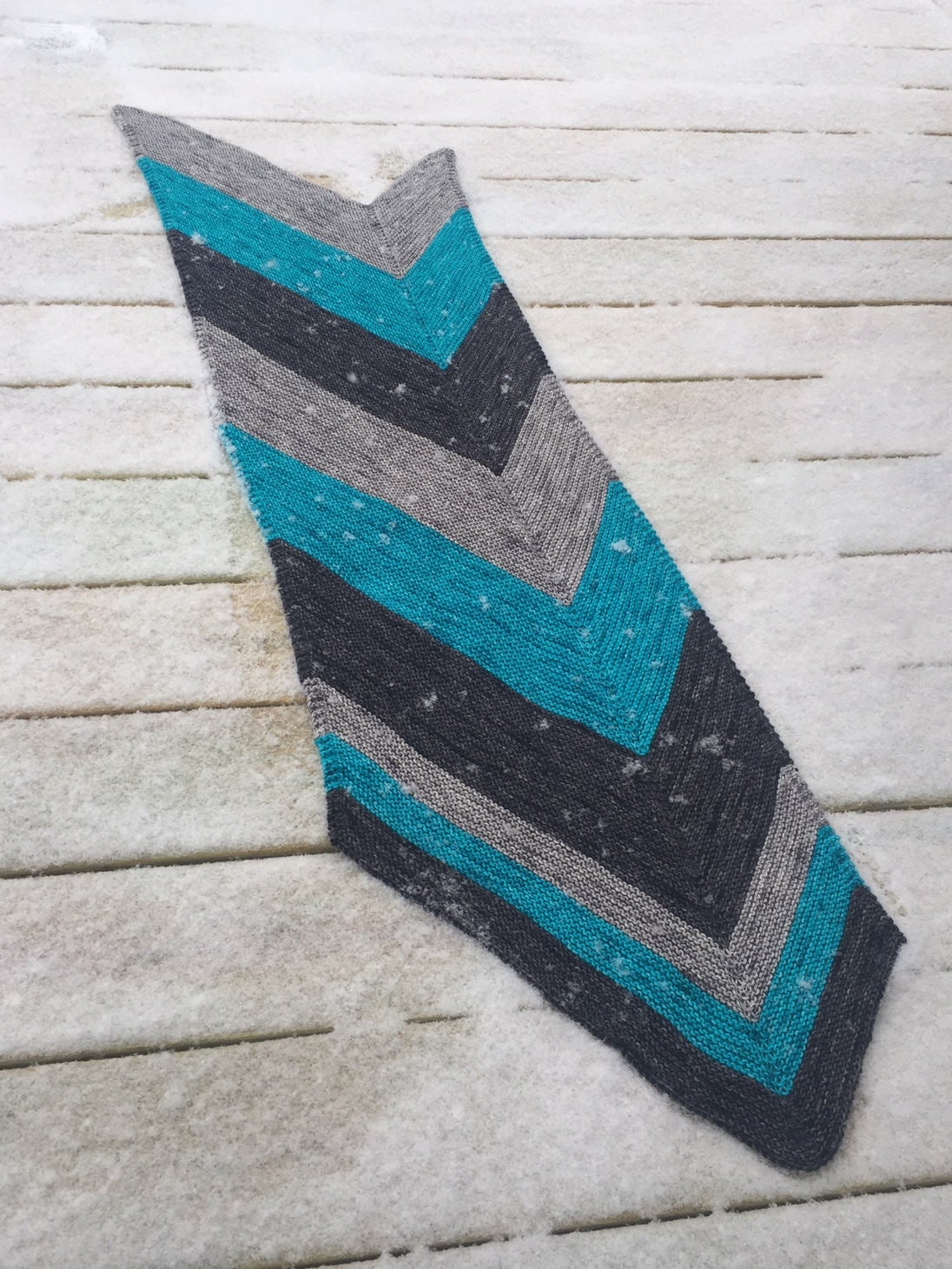 Riptide Rebel Asymmetrical Chevron Shawl, Knitting Pattern for DK Weig ...