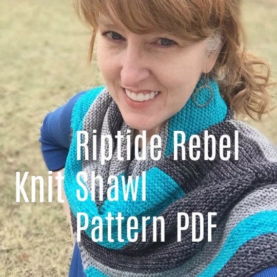 Riptide Rebel Asymmetrical Chevron Shawl, Knitting Pattern for DK Weig – Treasure Goddess