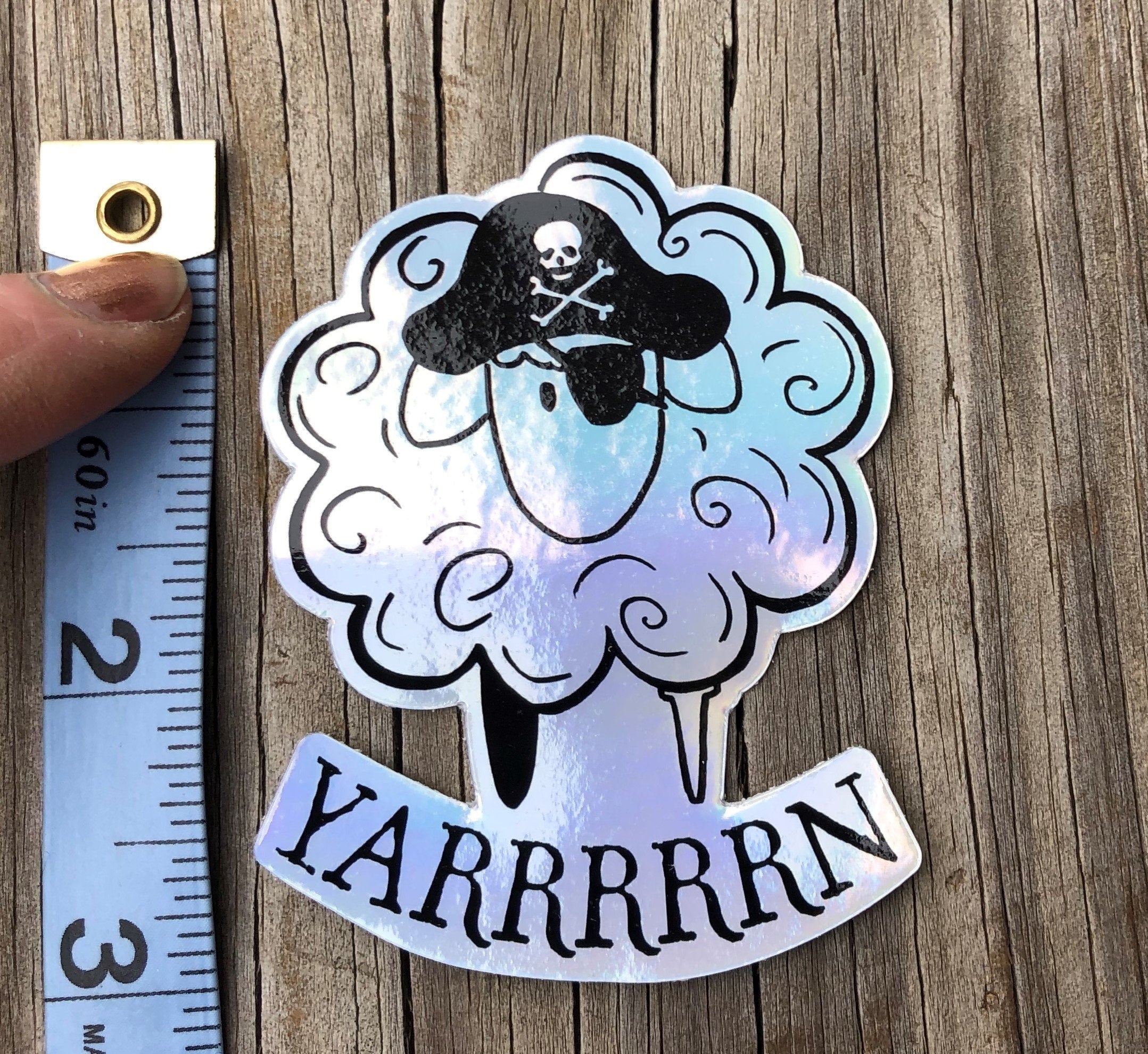 Holographic Pirate Sheep Vinyl Sticker